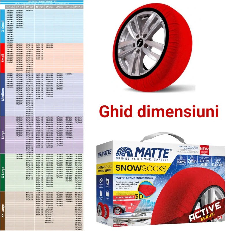 Текстилни вериги за автомобили тип чорапи MATTE Snow Socks Active XXL ...