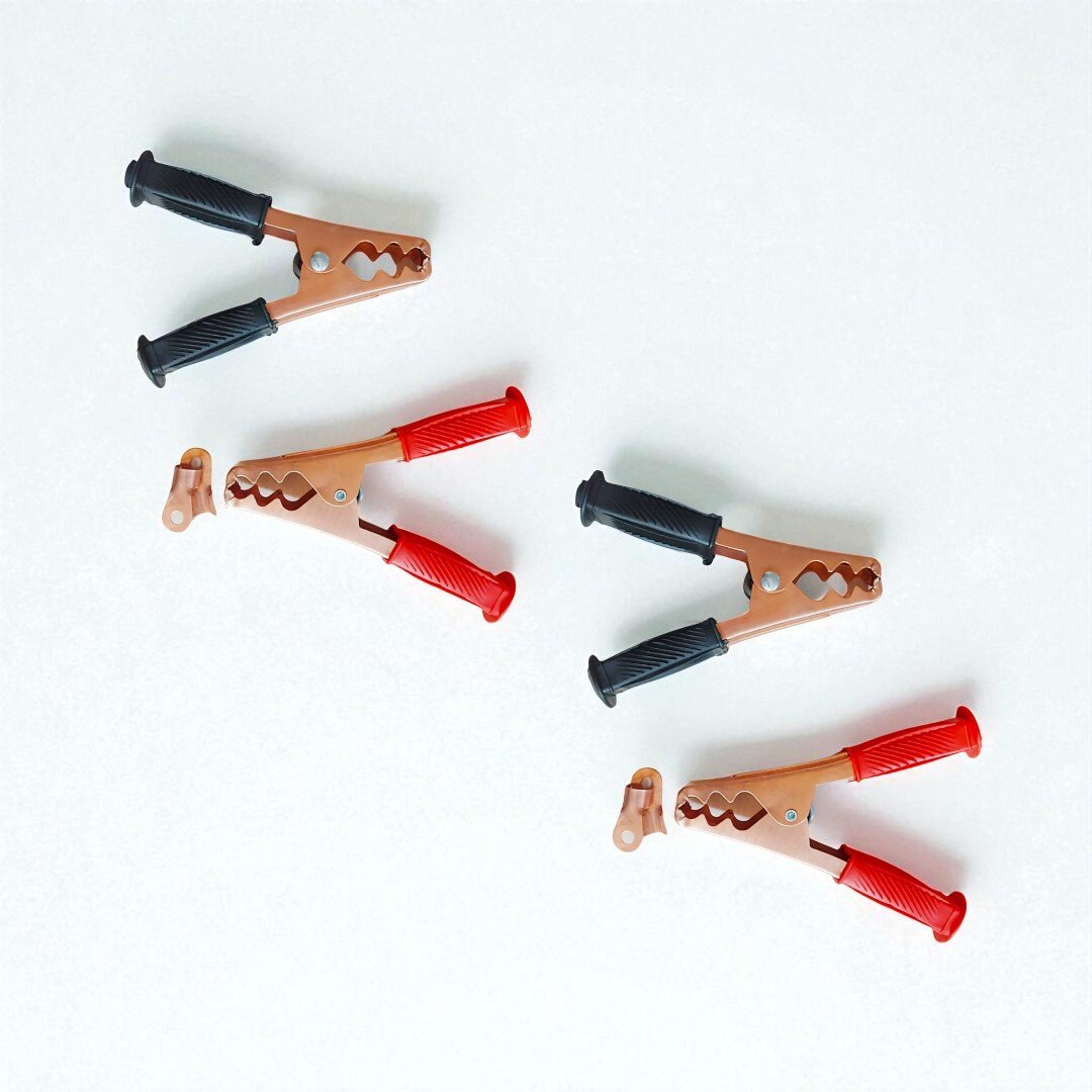 Set clesti baterie tip aligator, rosu si negru, lungime 15 cm, 500 A ...
