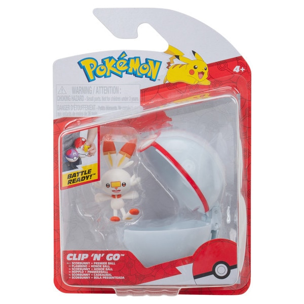 Figurina Pokemon Clip N Go, Scorbunny cu Minge Premier, set - eMAG.ro
