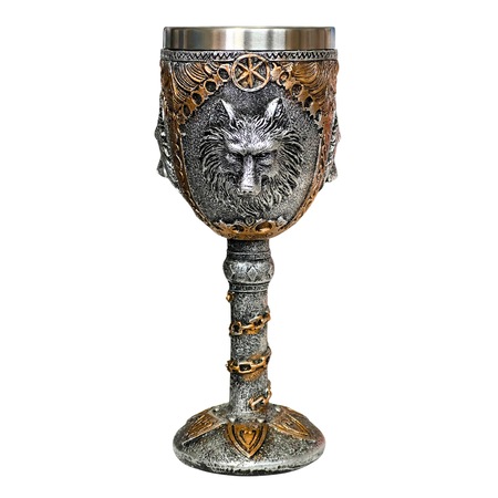 Pocal medieval Wolf, din Rasina si Inox, Capacitate 200 ml, Pocal ...