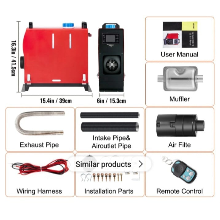 Incalzitor diesel Sirocou 8kw 12V cu telecomanda - eMAG.ro