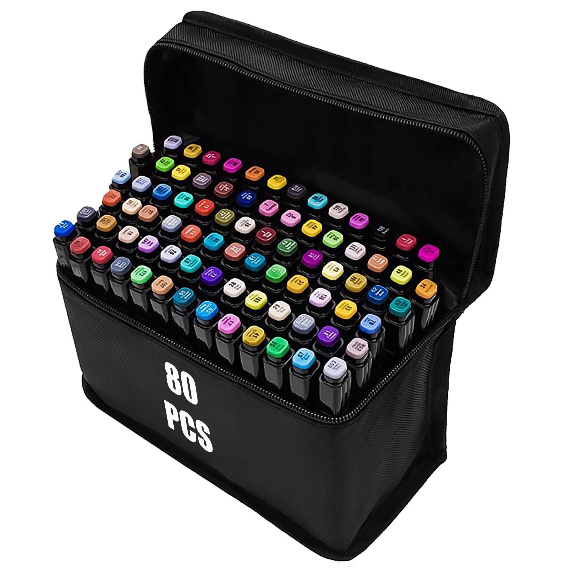Set 80 Carioci cu Alcool H&F, Dublu Capat, Multicolor - eMAG.ro