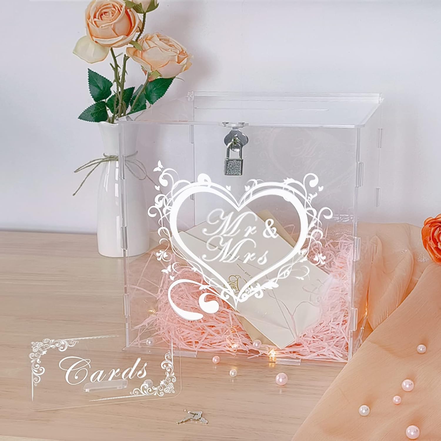 Cutie Dar Nunta, Capacitate Mare, Acrilic Transparent cu Lacat, Jolik ...