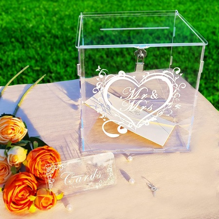 Cutie Dar Nunta, Capacitate Mare, Acrilic Transparent cu Lacat, Jolik ...