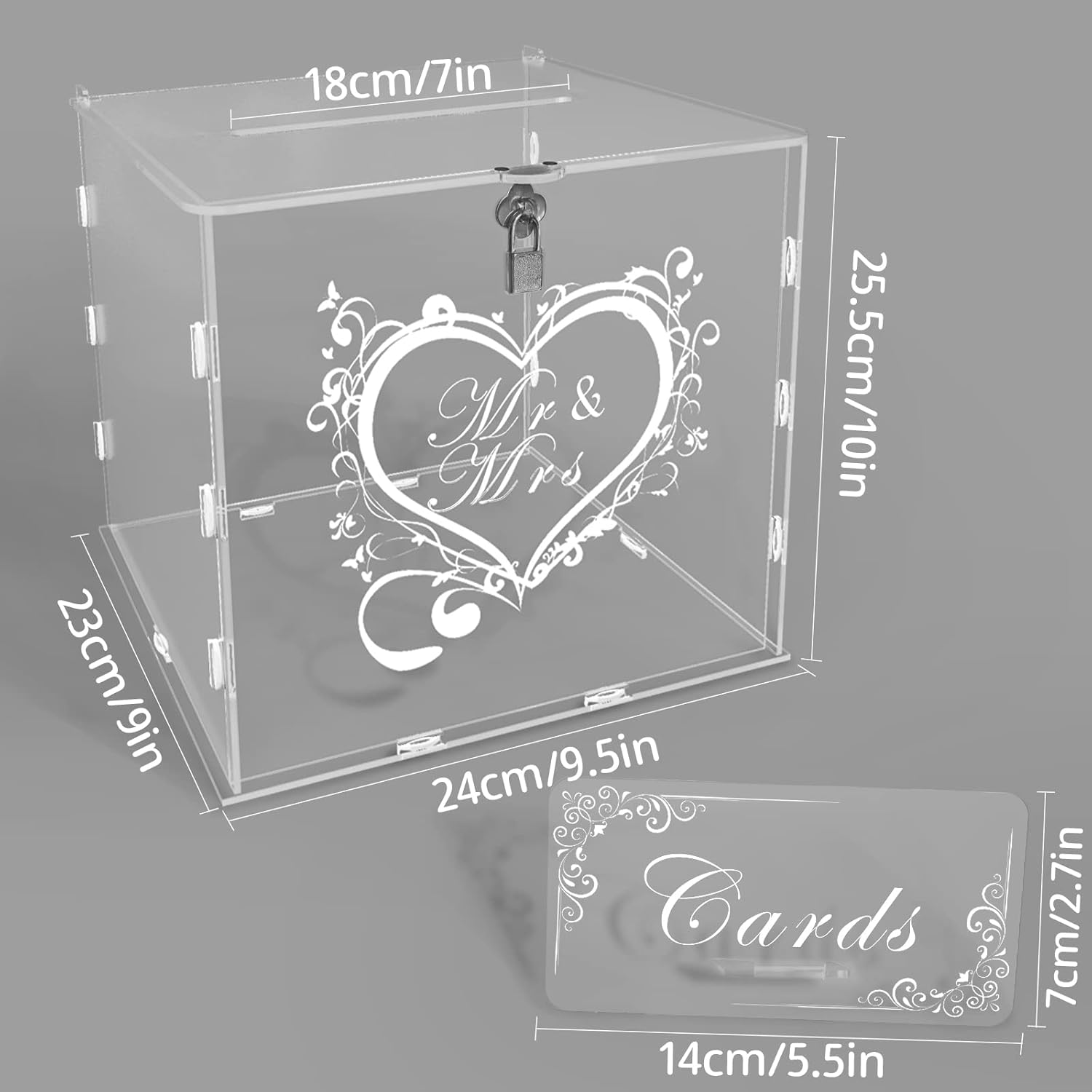 Cutie Dar Nunta, Capacitate Mare, Acrilic Transparent cu Lacat, Jolik ...