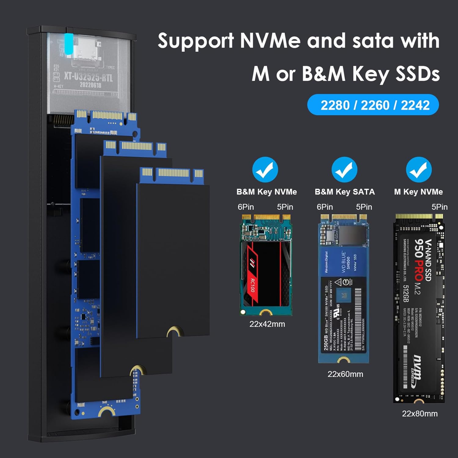 Rack extern SSD M.2 NVMe/NGFF, PRESOMA®, 10 Gbps, USB 3.1 Gen2 ...