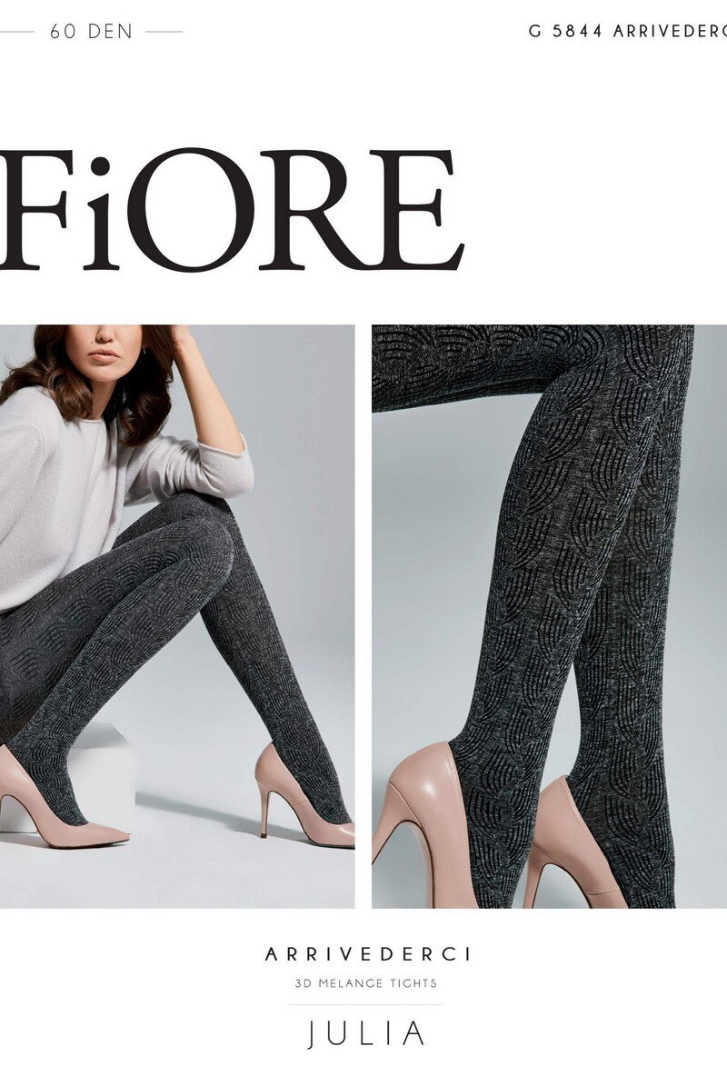 Ciorapi cu model 60 den - Fiore Arrivederci, 4-L, Gri Melange - eMAG.ro
