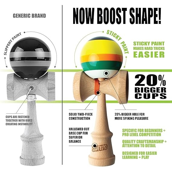Kendama Sweets Kendamas Prime 5 Stripe Poncho, design colorat, lemn de ...