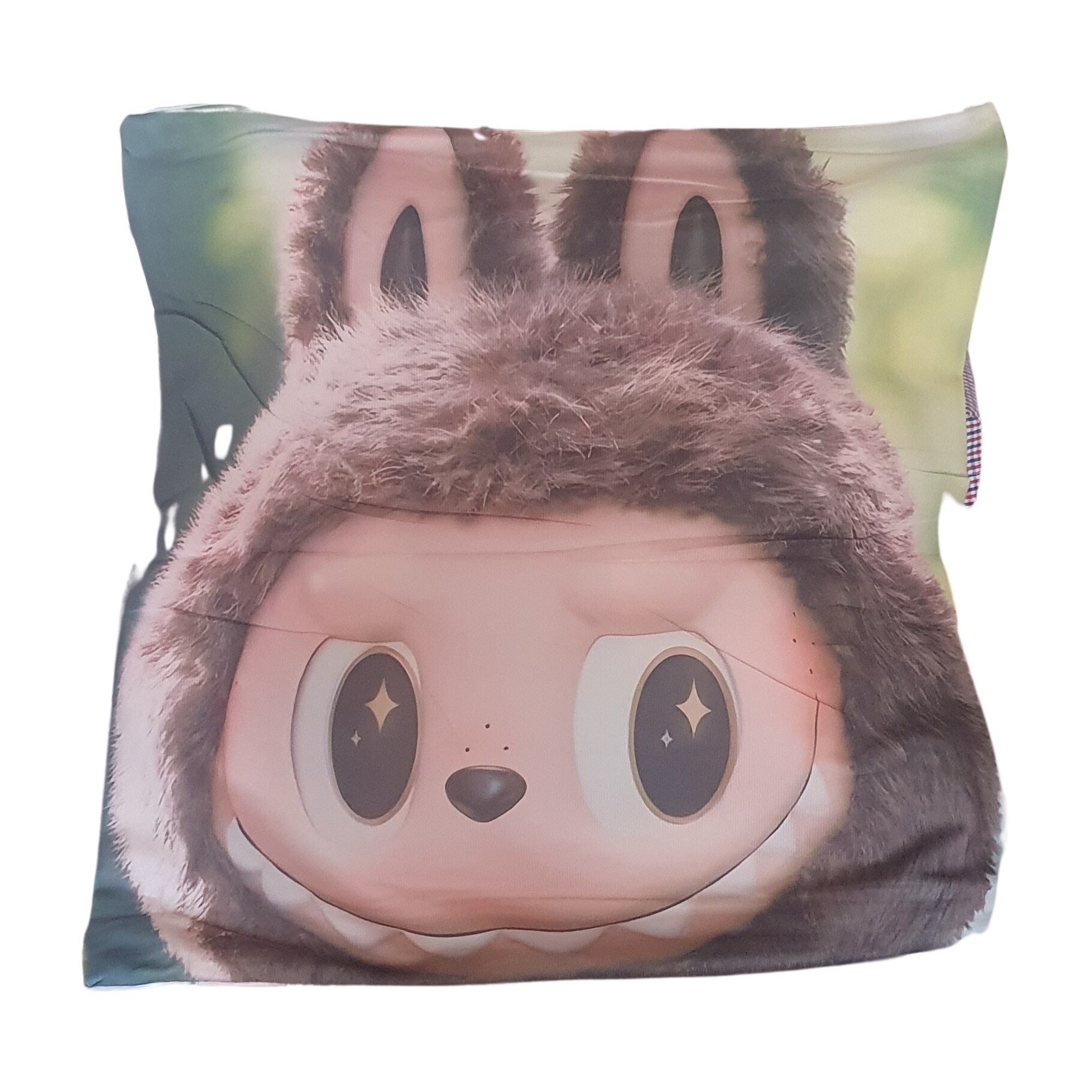 Perna decorativa Labubu, 45x45cm, moale, pufoasa, maro - eMAG.ro