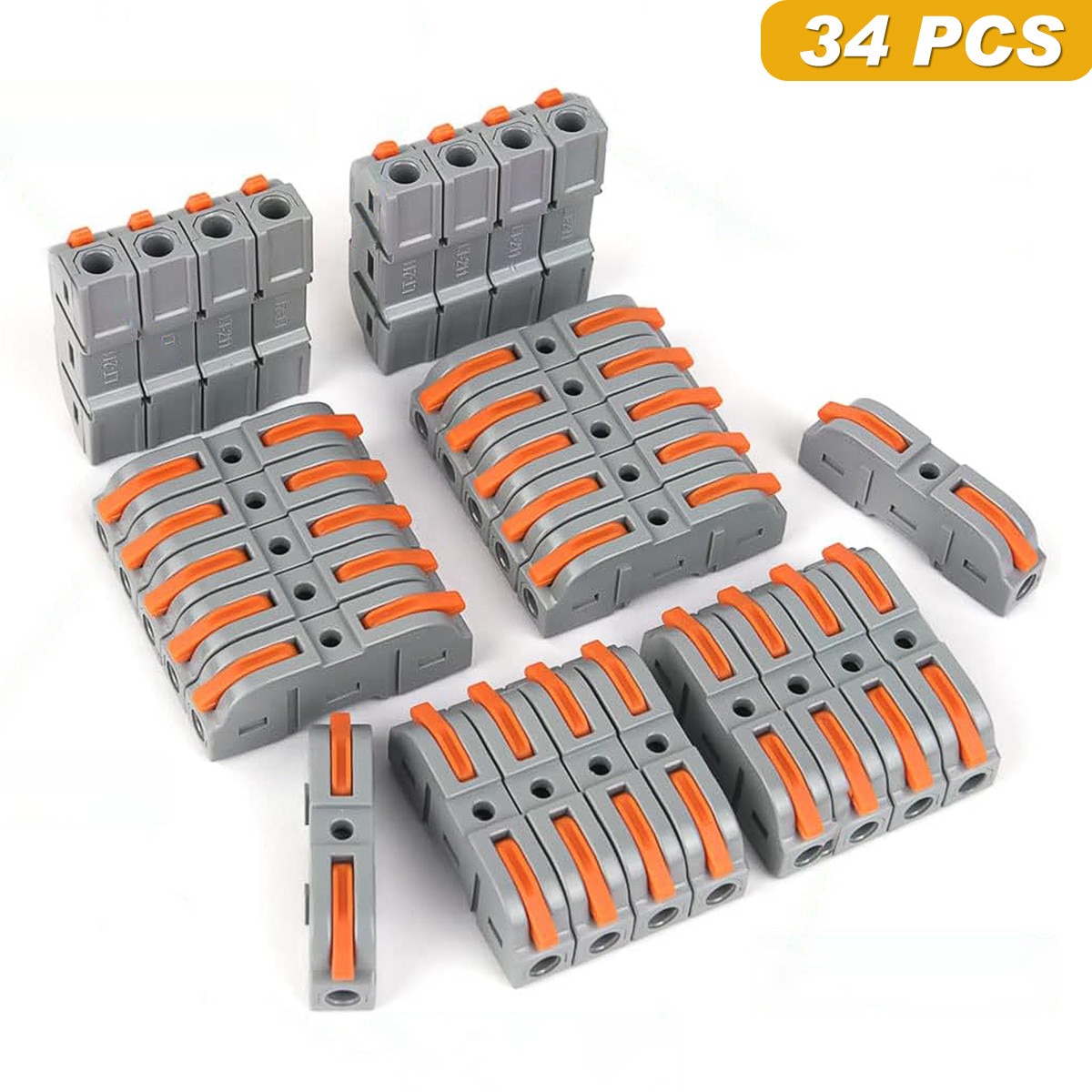 Set 34 conectori cabluri parghie rapida, Reglete rapide cu levier ...