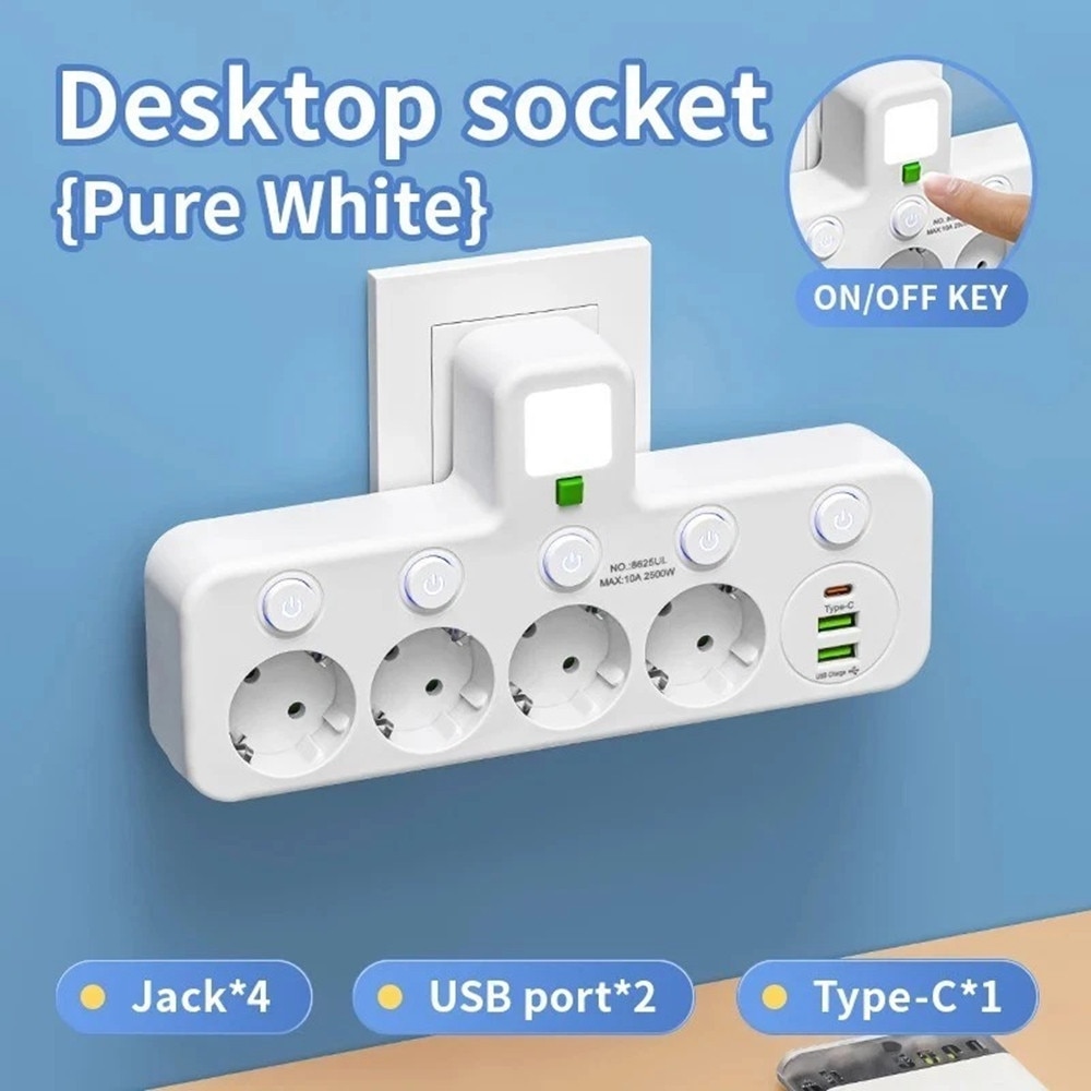 Bloc Multipriza, Bedee, 7-in-1, Priza Multipla, 2500W, cu Intrerupator ...
