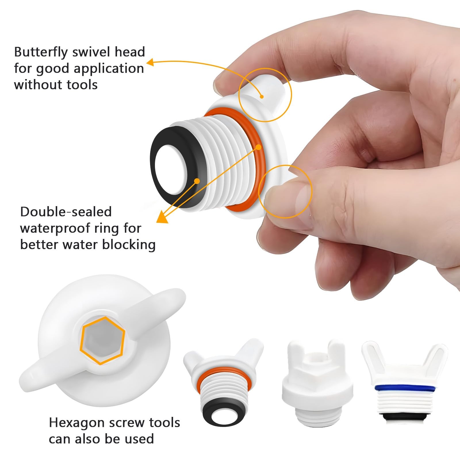 Dopuri etansare, Rezistente, 36 buc, PPR, Filet 1 3/4 1/2, Garnituri ...
