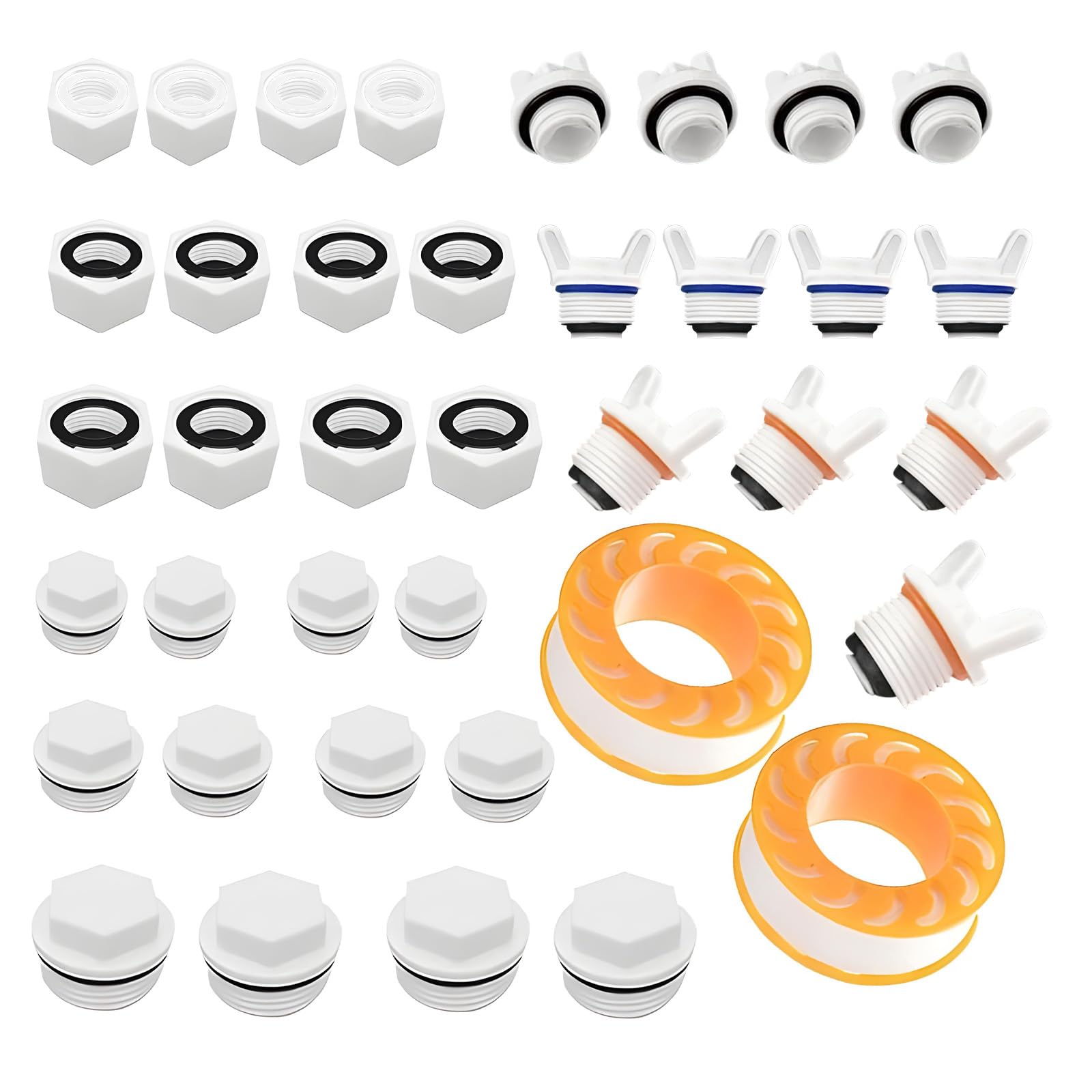 Dopuri etansare, Rezistente, 36 buc, PPR, Filet 1 3/4 1/2, Garnituri ...