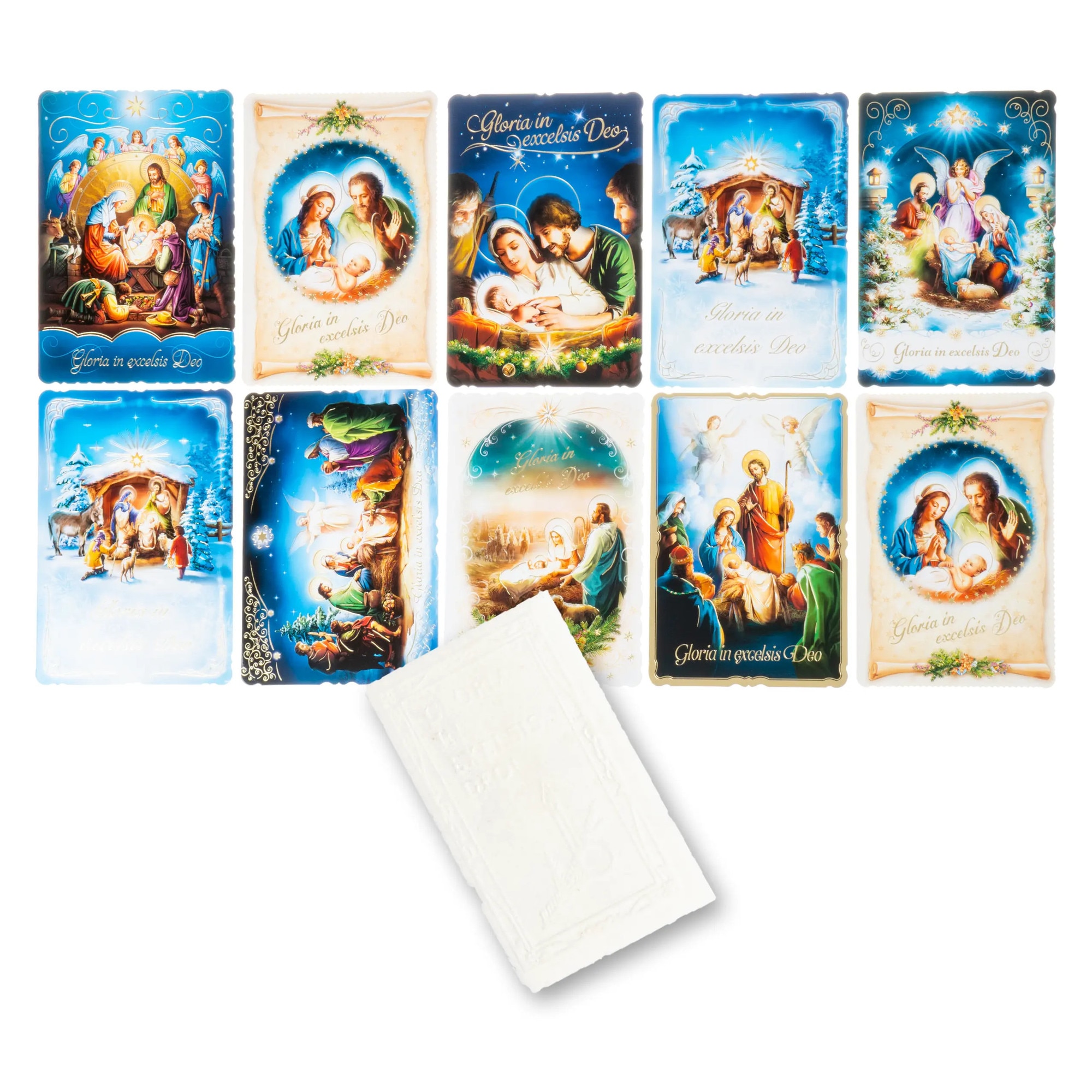 Set 10 felicitari de Craciun B6 cu opate si aurire, mix modele - eMAG.ro