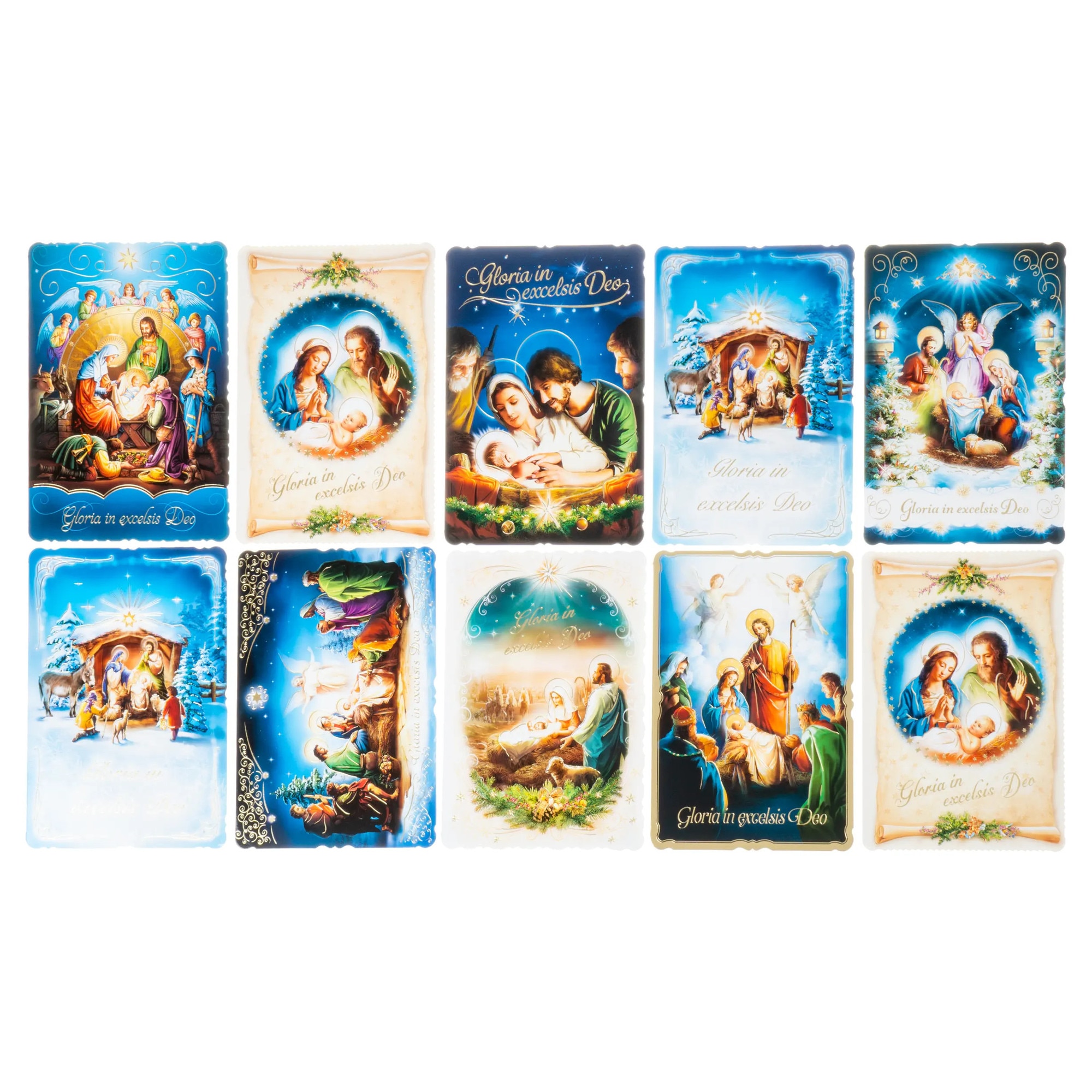 Set 10 felicitari de Craciun B6 cu opate si aurire, mix modele - eMAG.ro