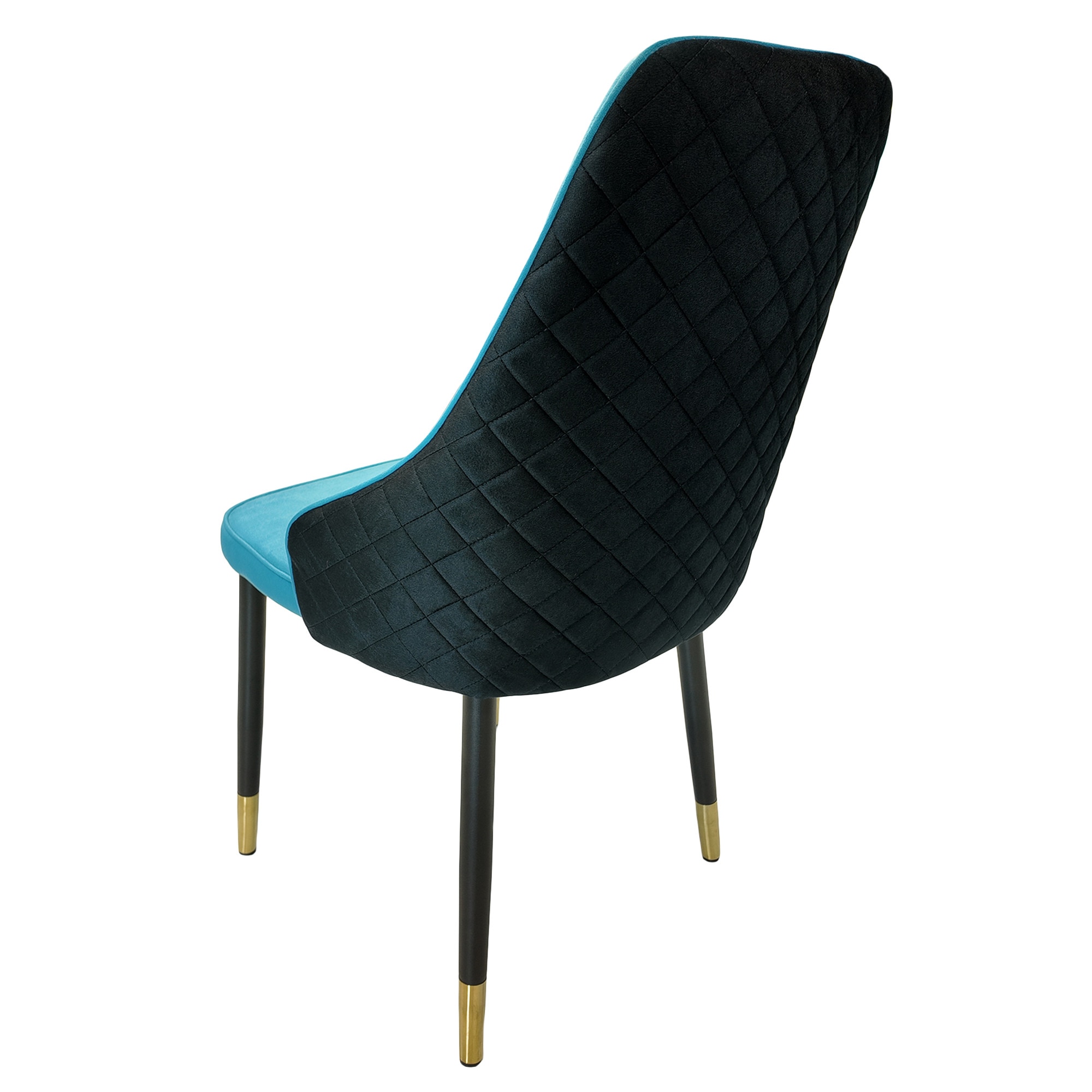 Scaun DENVER Modena turcoaz cu negru, picioare metalice negre cu ...