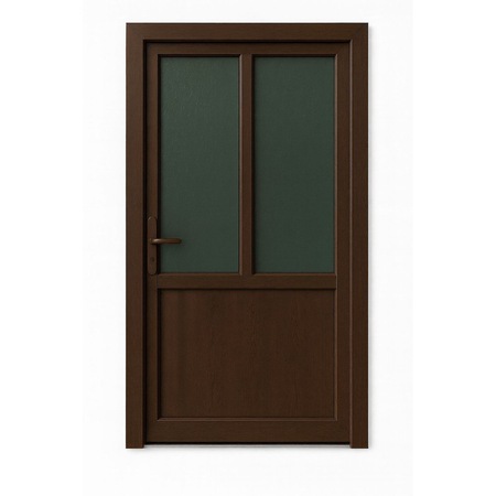 Usa exterior termopan(PVC) T model, culoare nuc, dimensiune 110x190 ...