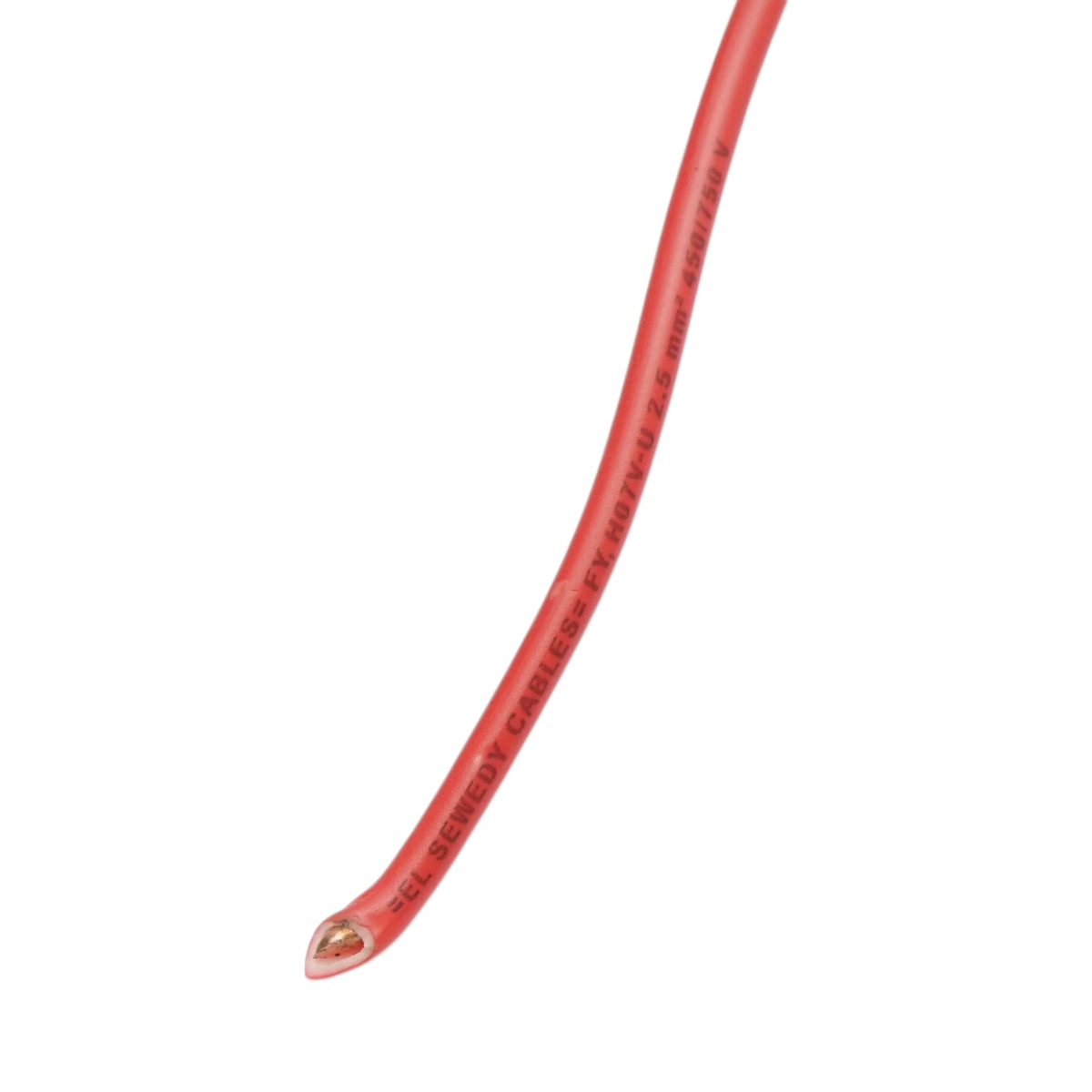 Cablu electric cupru 2.5mm rosu FY H07V-U, izolatie PVC 450/750V 100m ...