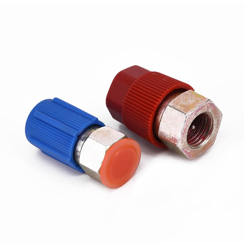 Adaptor conversie 1/4 inch R12 la R134a, set 4 piese, albastru rosu ...
