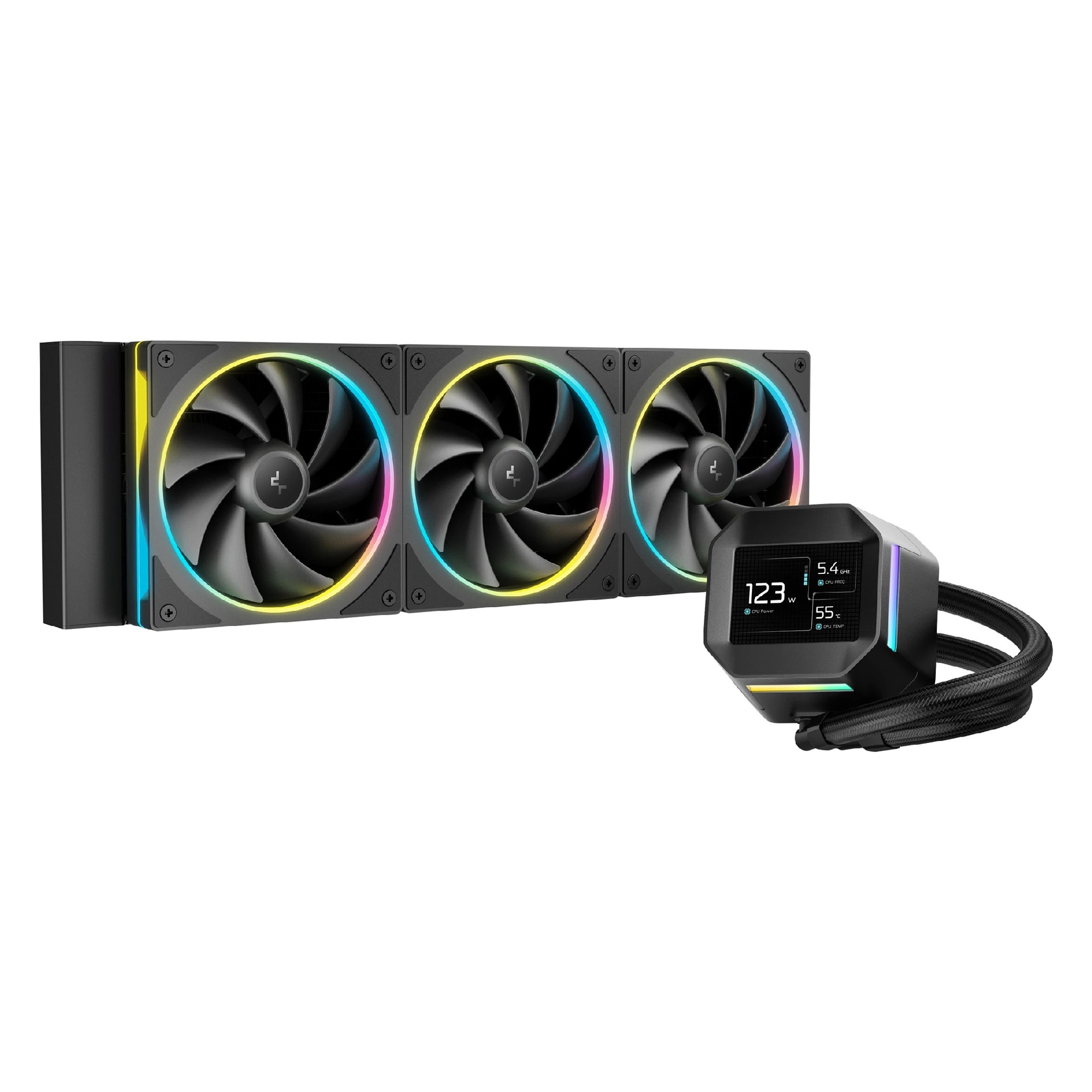 DeepCool Water Cooling LM360 - 2.4 inch IPS Display, Addressable RGB ...
