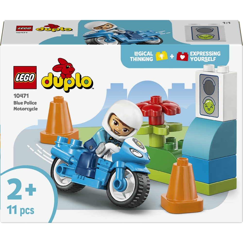 LEGO® DUPLO Town - Motocicleta albastra de politie 10471, 11 piese ...