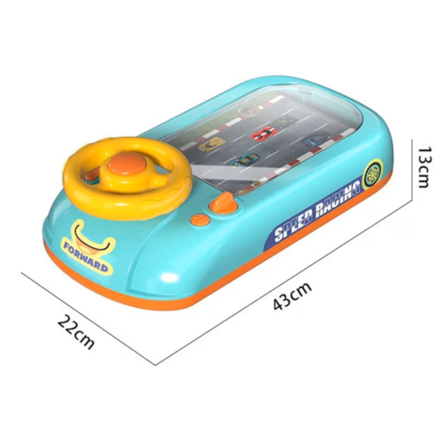 Masina tip simulator cu volan interactiv, sunete si muzica, 43x22x13cm ...