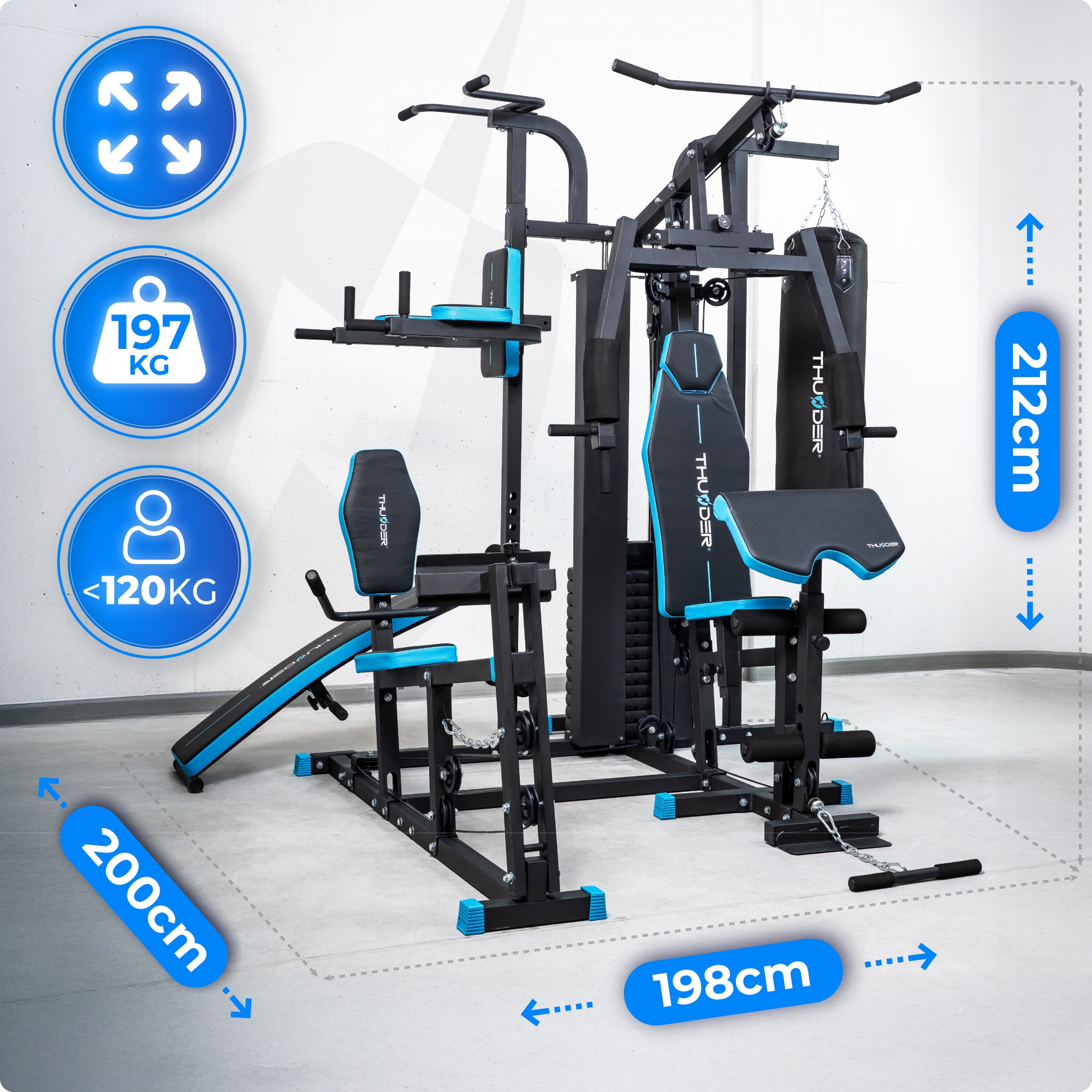 Aparat multifunctional Thunder Diglet, 6 posturi de lucru, piept ...