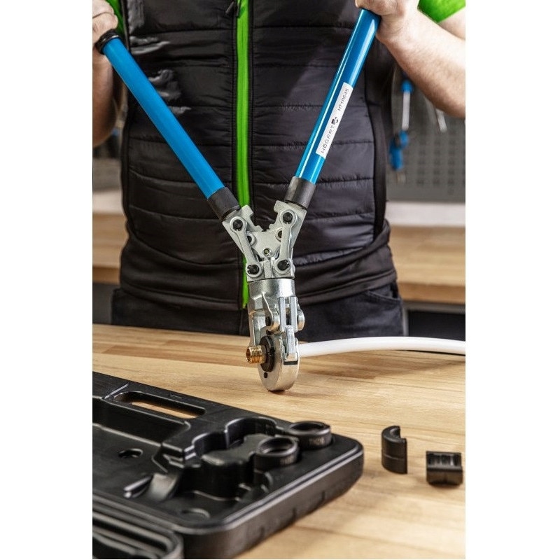 Set cleste de sertizat PEX-AL-PEX, Hogert Technik, 4 matrite, 16mm-32mm ...