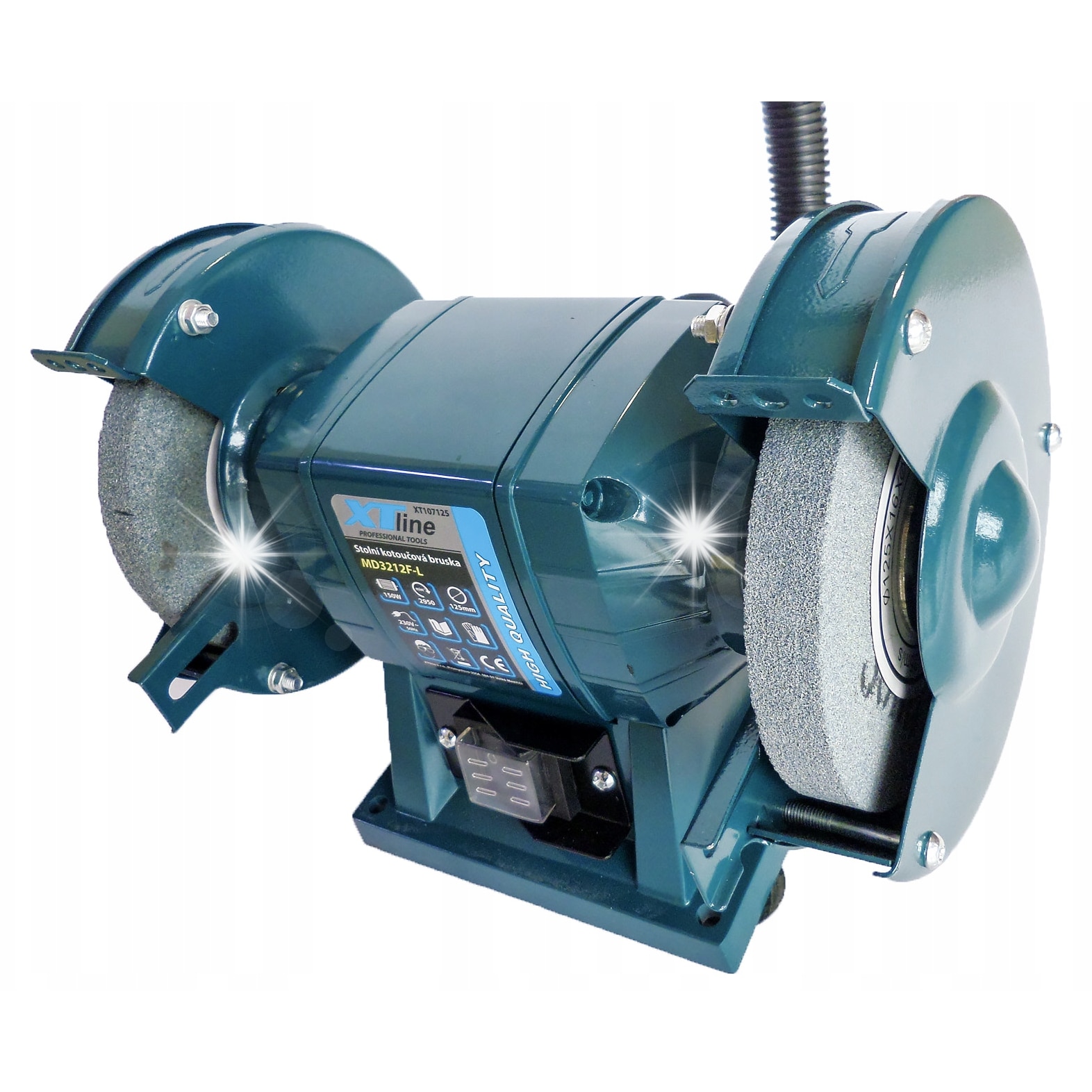 Polizor de banc XT-Line 150 W, 125 mm, cu iluminare, 2850 rpm, 230 V ...