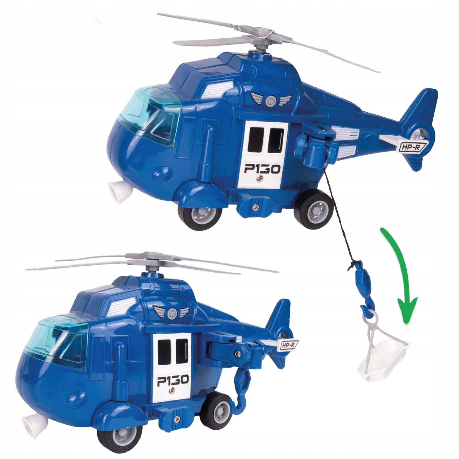 Set 3 in 1 - Camion cu remorca, masina de politie si elicopter de ...