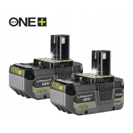 Set 2 acumulatori Ryobi 18V 4,0 Ah, tehnologie Lithium+, indicator ...
