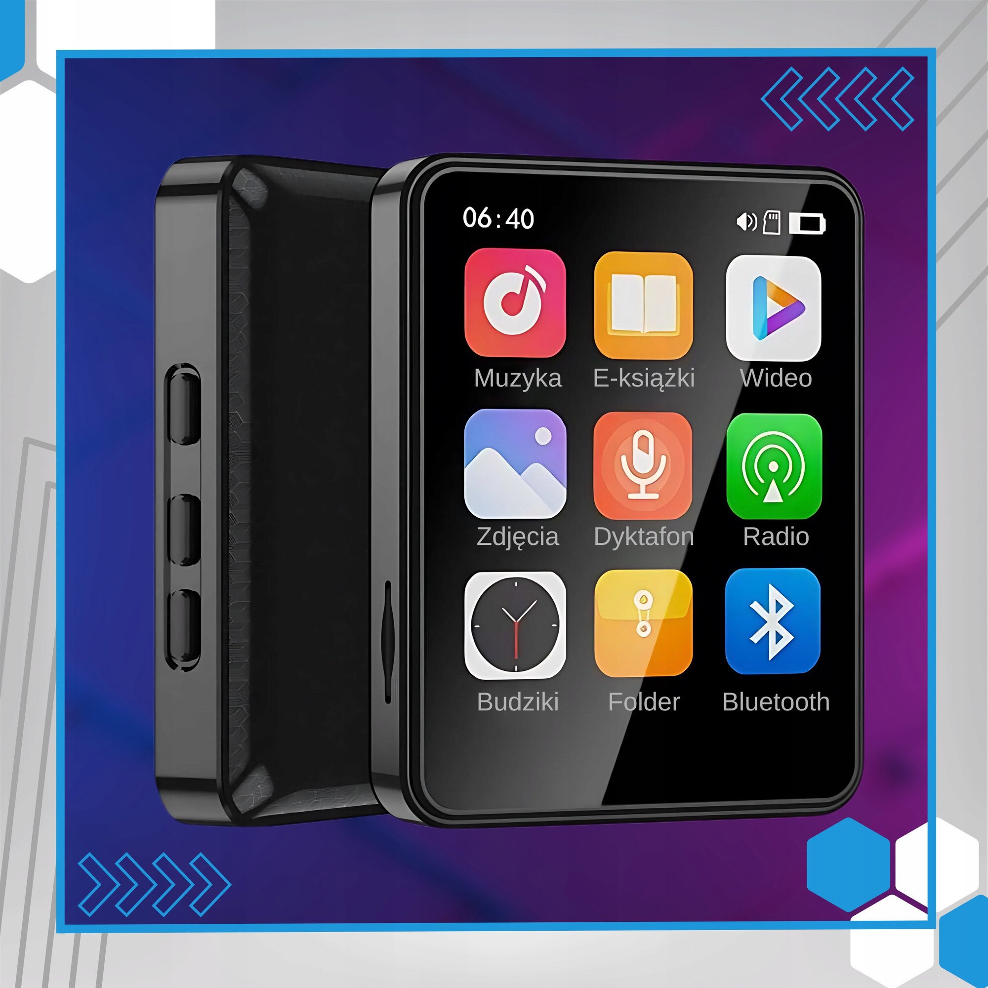 Odtwarzacz MP3 Bluetooth 32GB cu radio FM, set cu casti, portabil, 2,4 ...