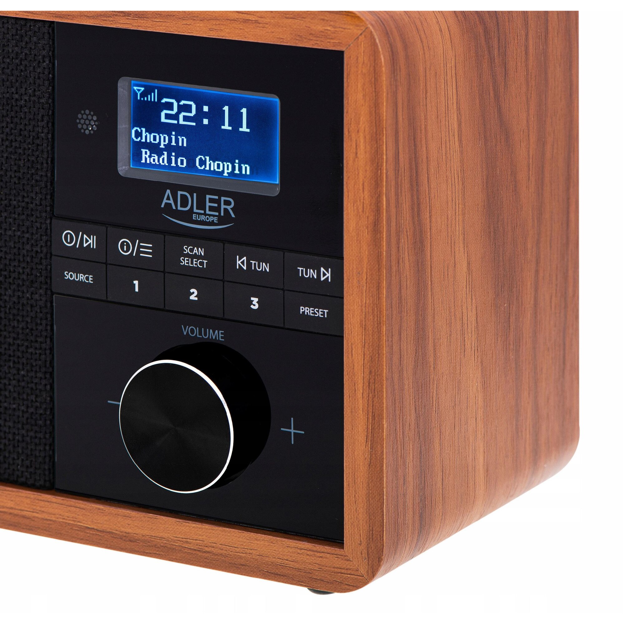 Radio cu ceas Adler AD 1184, Bluetooth, DAB+, 3W, lemn - eMAG.ro