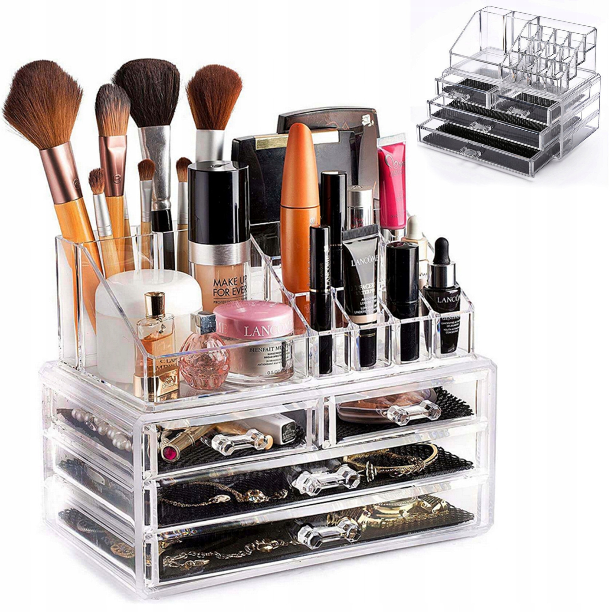 Organizator pentru cosmetice 2 in 1, Songmics, 4 sertare, 16 ...