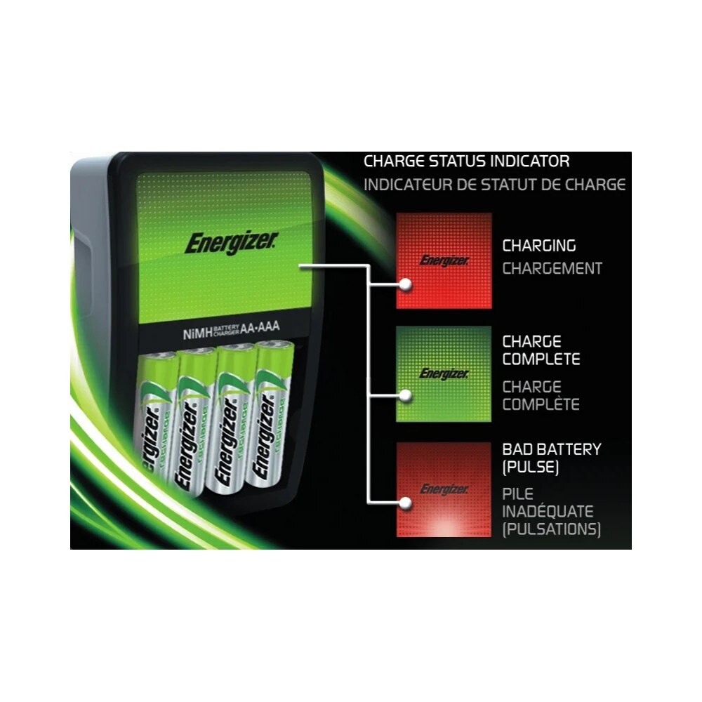 Incarcator baterii Ni-MH, Energizer, 4 x R6/AA, 2000 mAh, 100-240V ...