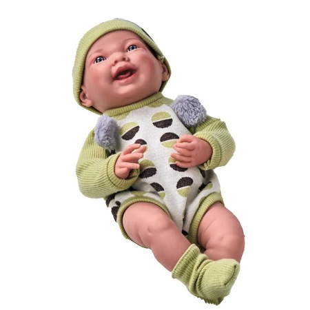 Bebelus realist Baby Doll 41 cm cu haine verzi - eMAG.ro