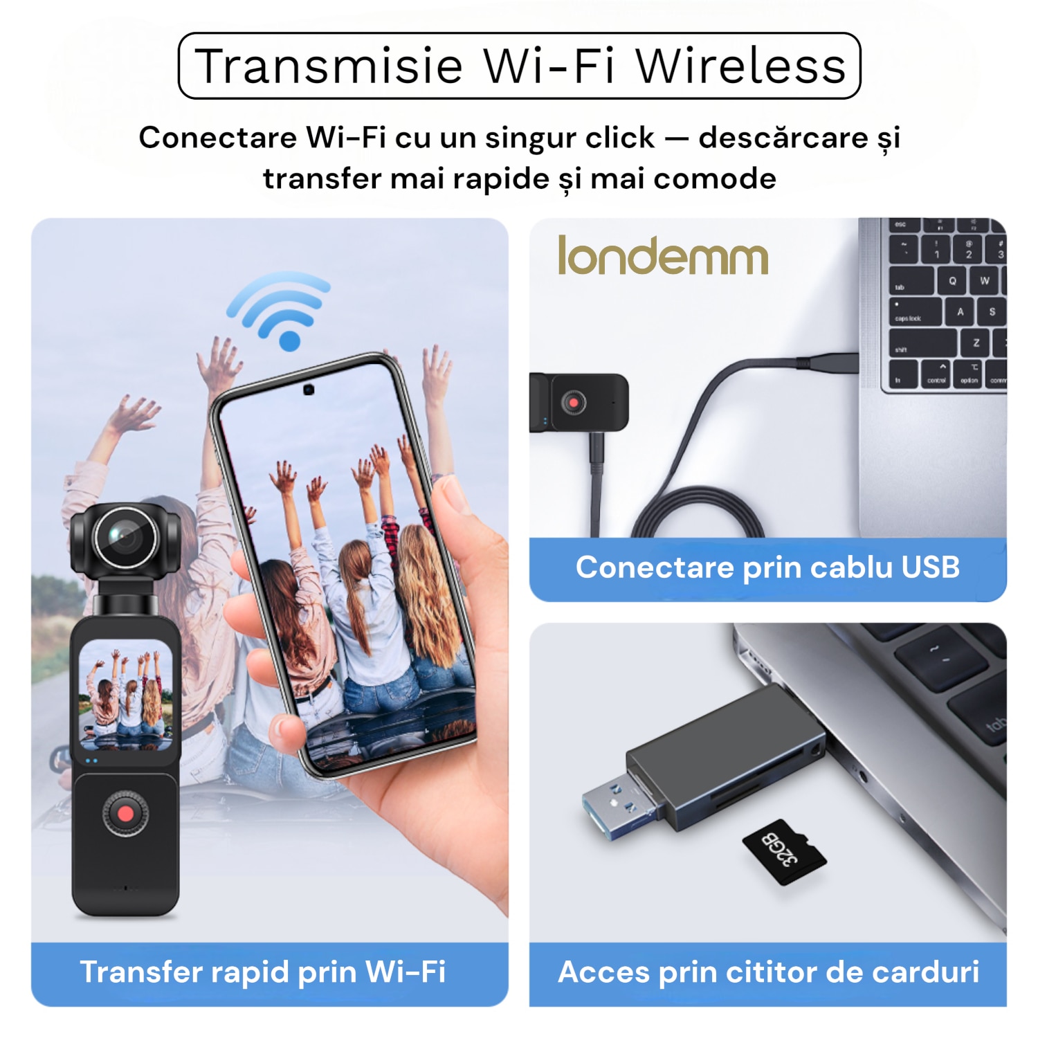 Camera Video Sport LONDEMM 5K UHD, WiFi, Display TouchScreen 1.69 ...