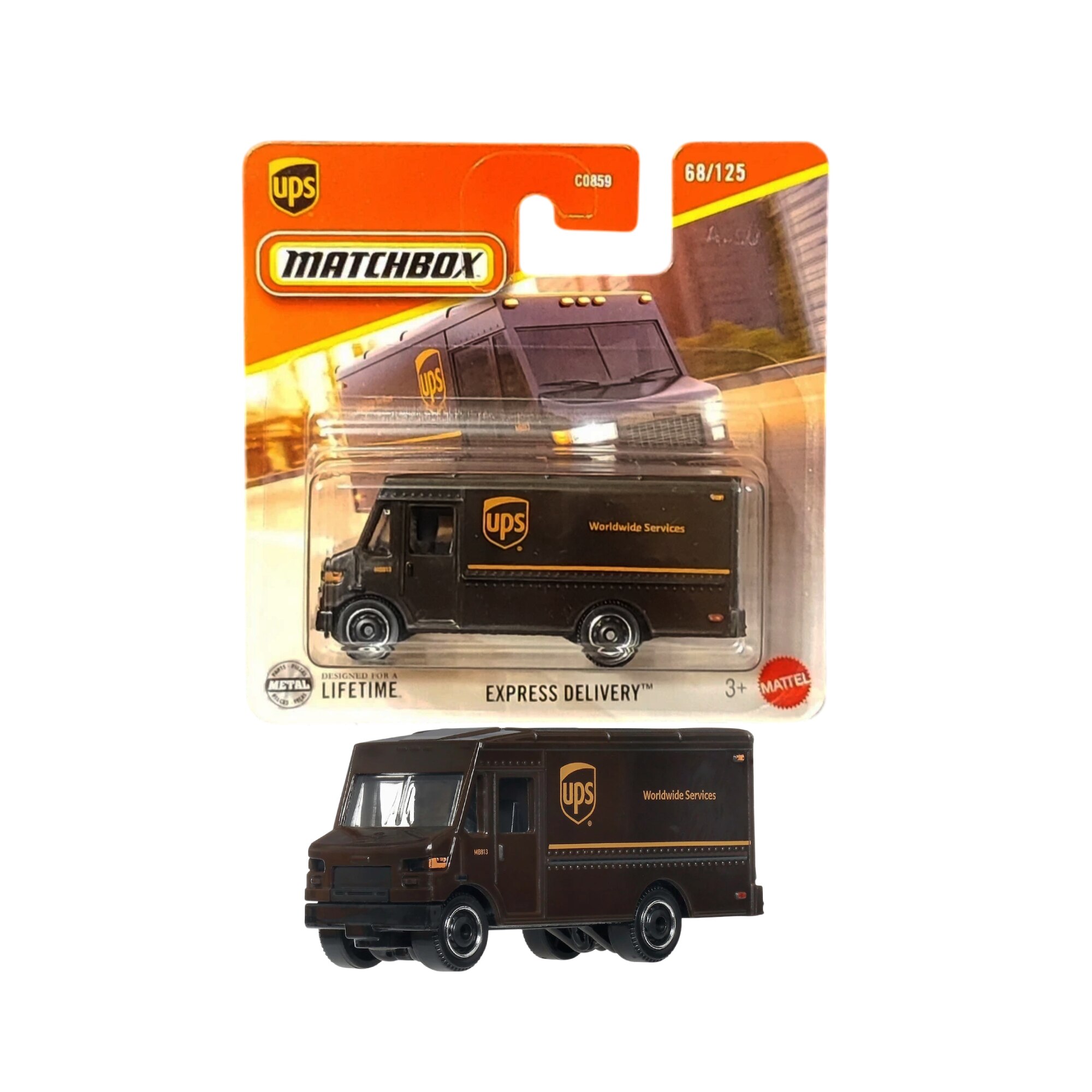 Matchbox Express Delivery UPS kisautó, fém, fekete, 1:64 méretarány ...