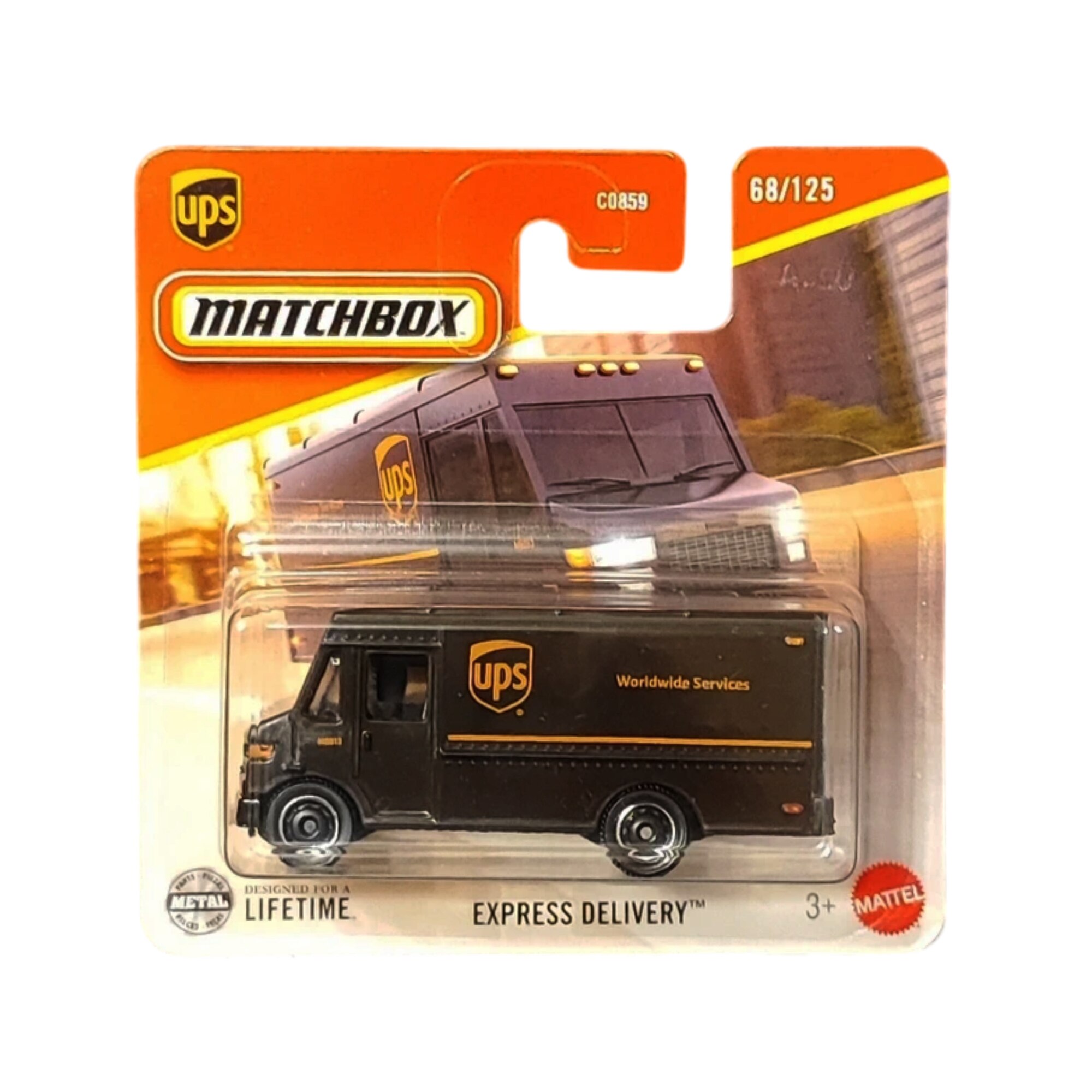 Matchbox Express Delivery UPS kisautó, fém, fekete, 1:64 méretarány ...