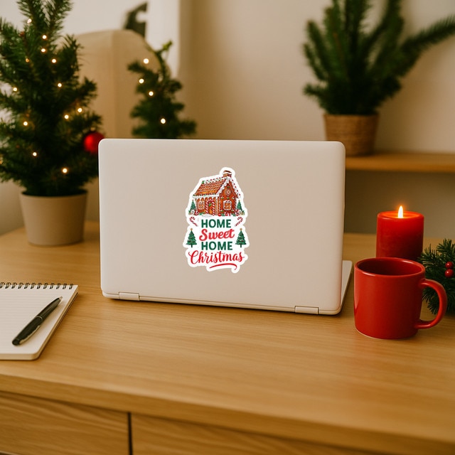 Sticker Home Sweet Home Christmas Casuta, Autoadeziv, Craciun, Cri-Flo ...