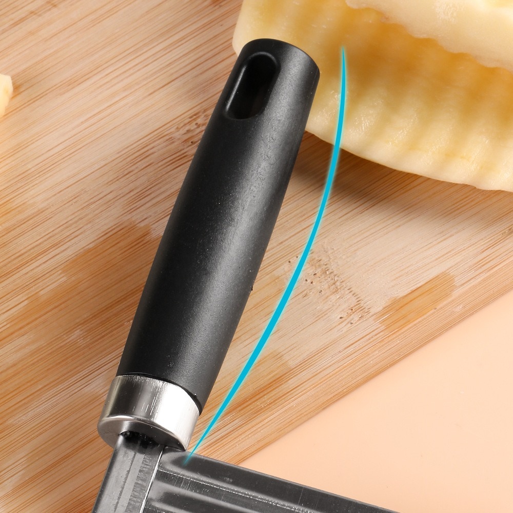 Cutit ondulat de bucatarie pentru legume si cartofi, Moruo, otel ...