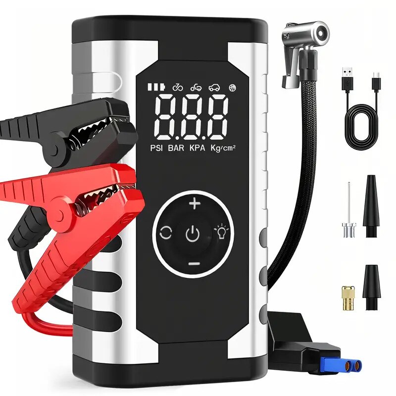Starter auto baterie portabil cu compresor multifunctional - Jump ...