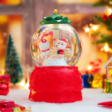 Glob de Craciun 100mm, design festiv, cu lumini si muzica - eMAG.ro