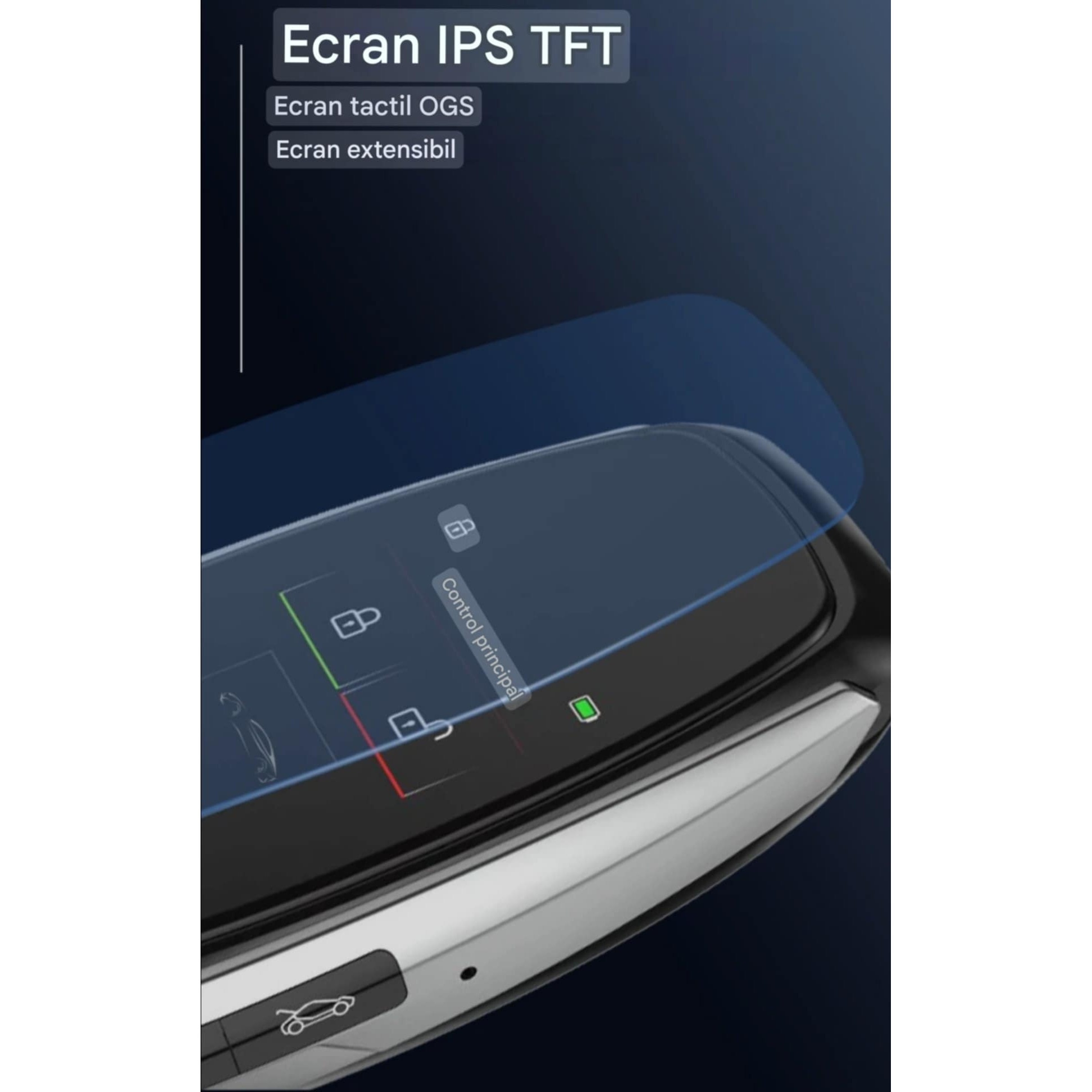Cheie Auto Smart CerCip SK05, Argintiu, Ecran LCD cu touch, 4 Butoane ...