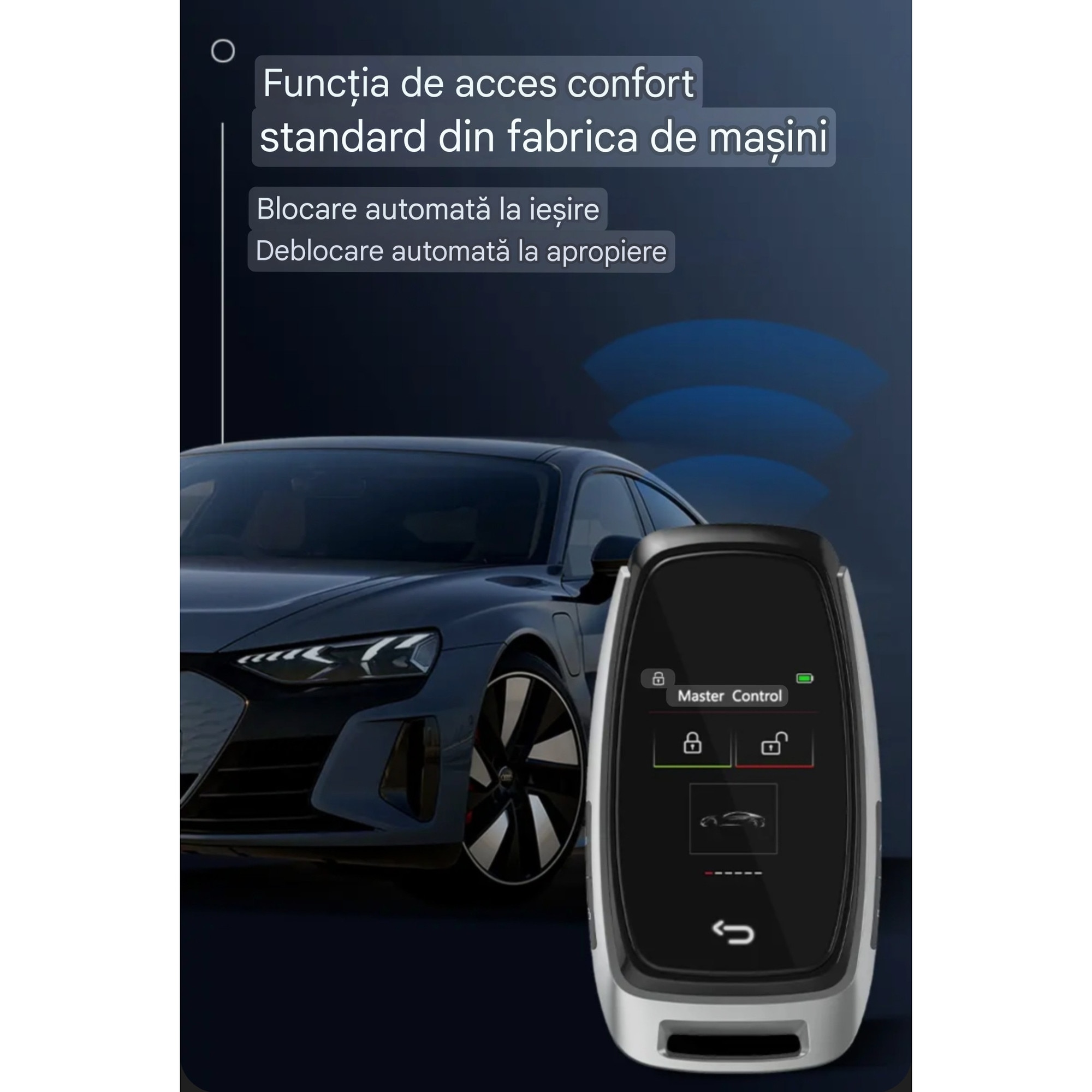 Cheie Auto Smart CerCip SK05, Argintiu, Ecran LCD cu touch, 4 Butoane ...