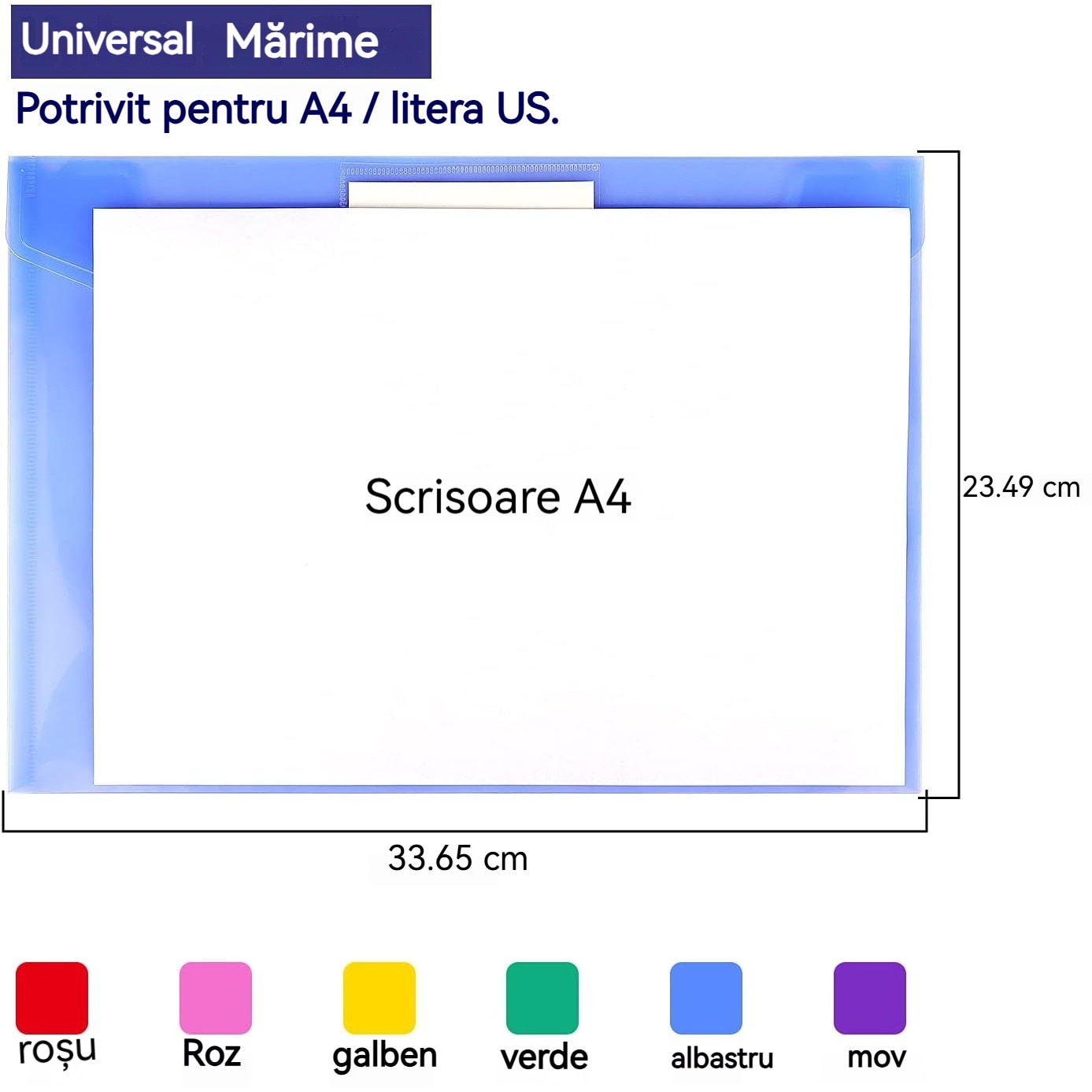 Dosare transparente, Kengege, set de 6, 33.65x23.49cm, multicolor, cu ...