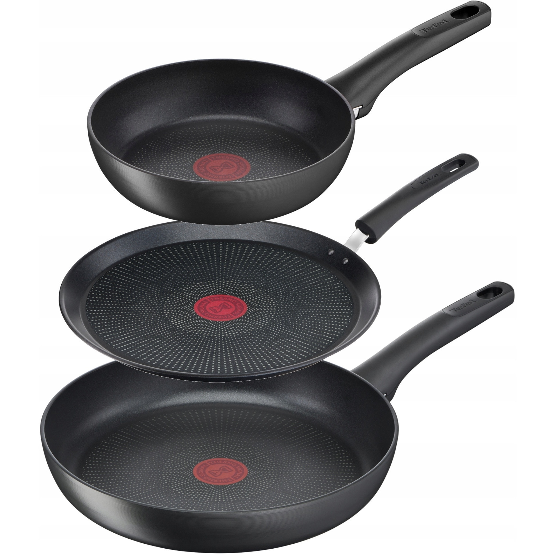 Set tigai Tefal Ultimate 20cm, 25cm, 28cm, titan, aluminiu - eMAG.ro