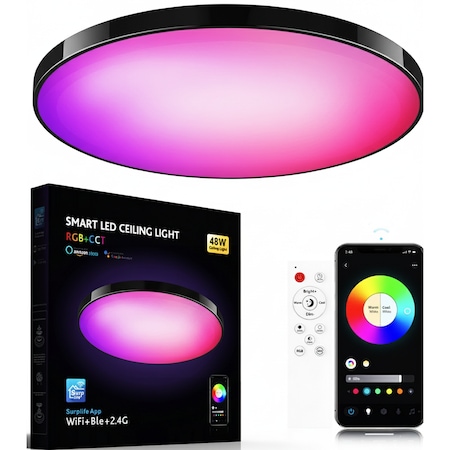 Plafoniera Led Smart TNS®, Control Prin Aplicatie/Comanda Vocala ...