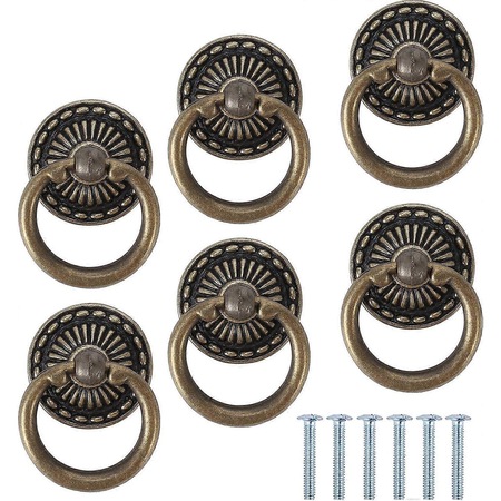 Set 6 manere rotunde din bronz pentru mobila, retro - eMAG.ro