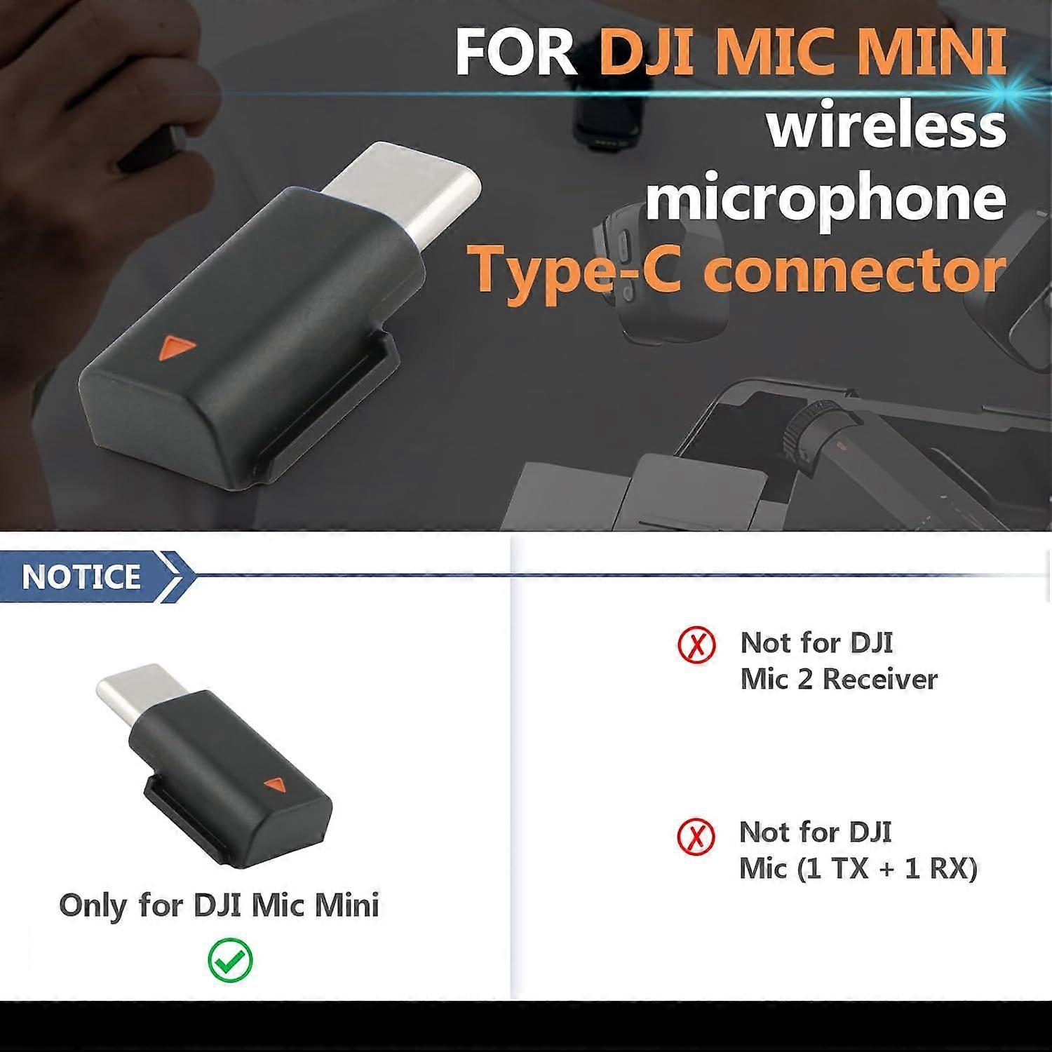C típusú adapter DJI Mic Mini vezeték nélküli mikrofonhoz, hordozható ...